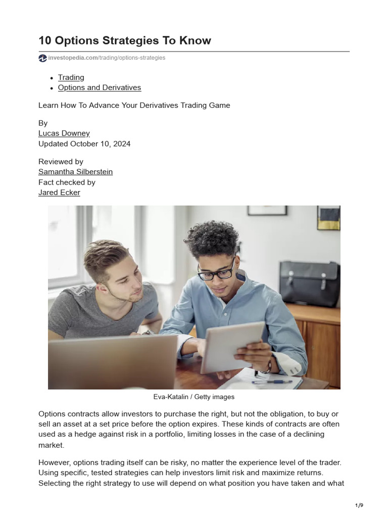 10 Options Strategies To Know | PDF | Option (Finance) | Put Option