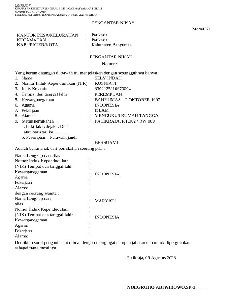 Form N 1 7 Word Bisa Edit | PDF
