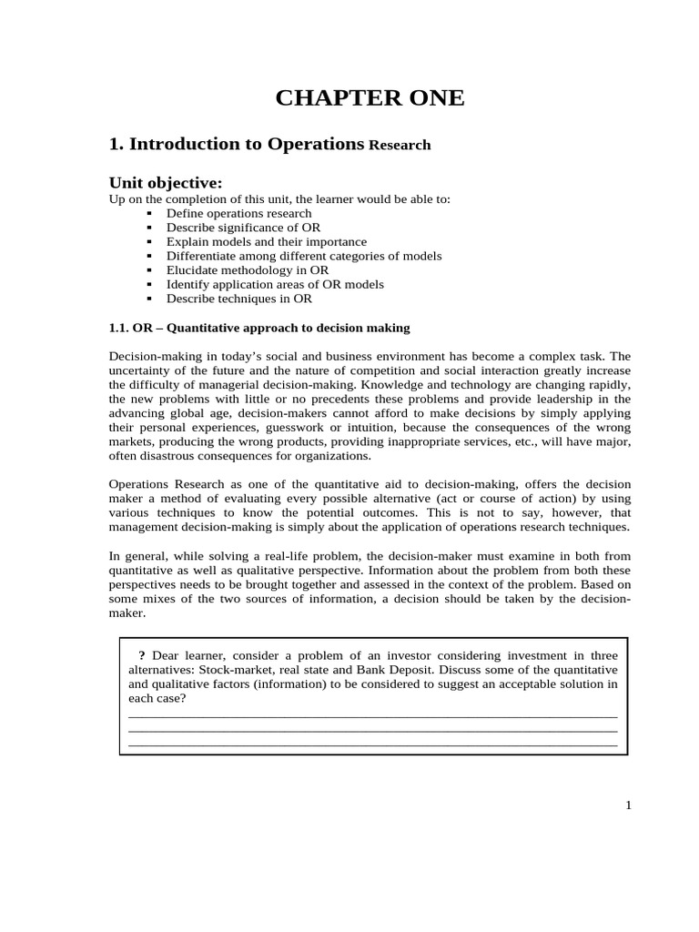 Operations Research | PDF | Mathematical Optimization | Conceptual Model