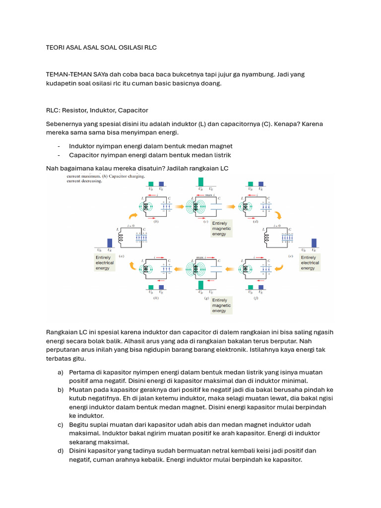 Teori Asal Asal Soal Osilasi RLC | PDF