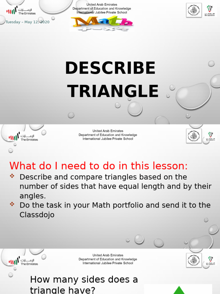 Math Day 3 Describe Triangles 2 | PDF