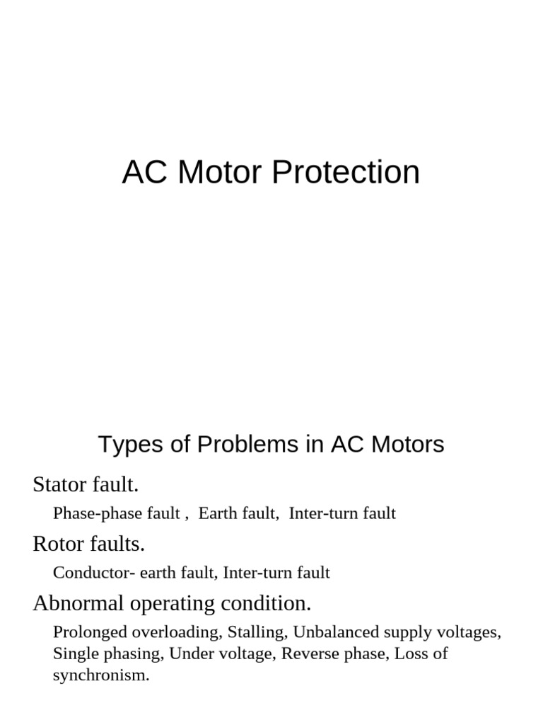 AC Motor Protection | PDF