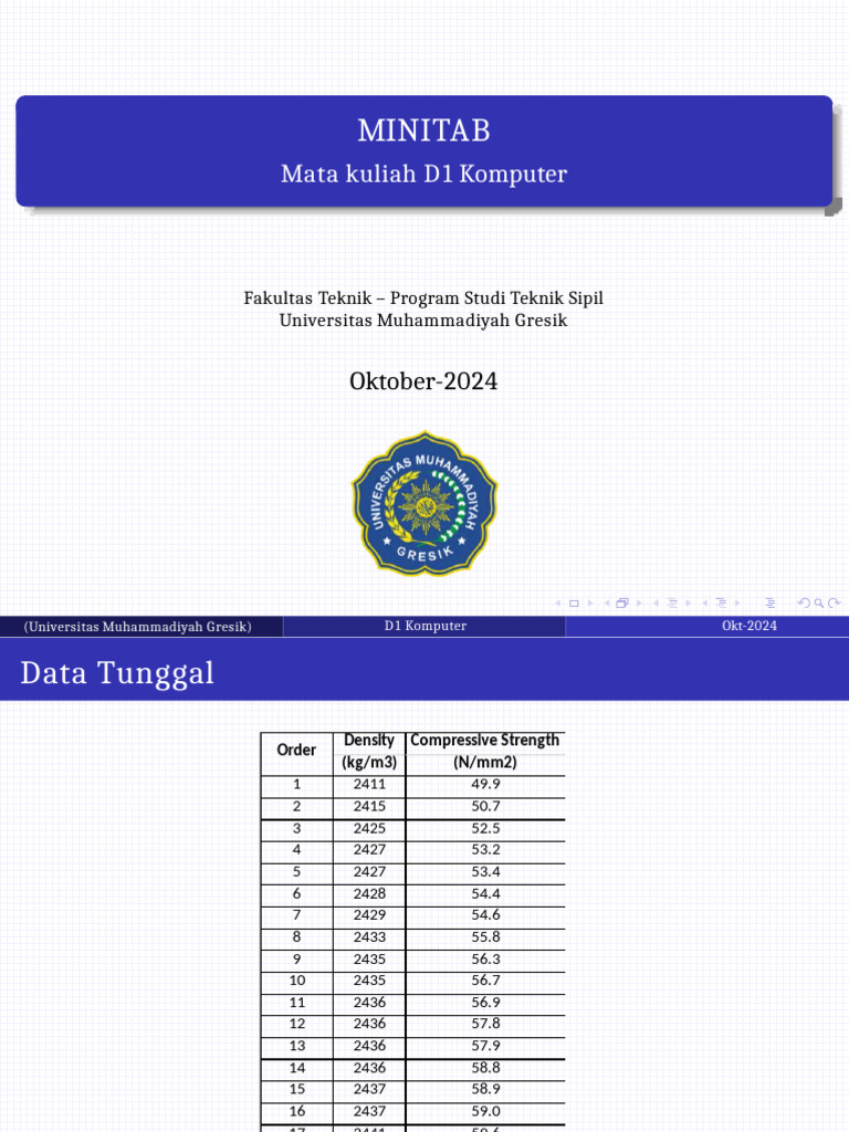 03 Penggunaan Minitab | PDF | Structural Engineering | Building Technology