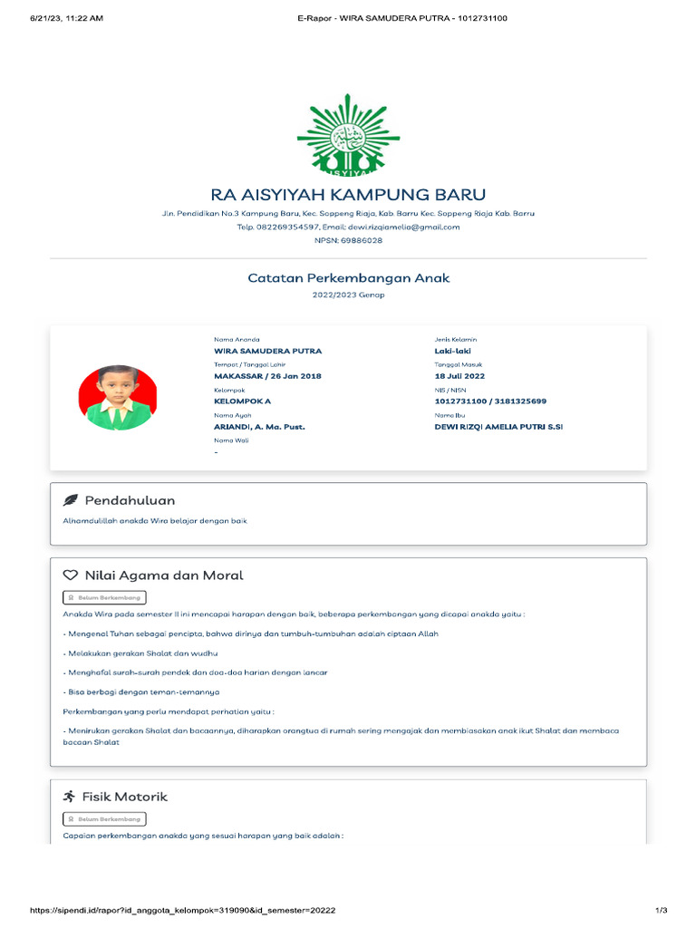 Rapor Wira | PDF
