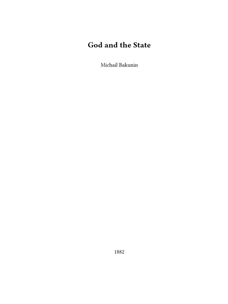 Michail Bakunin God and The State | PDF | God | Idealism