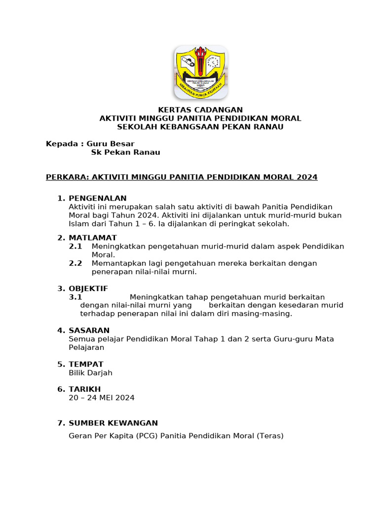 KERTAS KERJA P. Moral SKPR 2023 | PDF