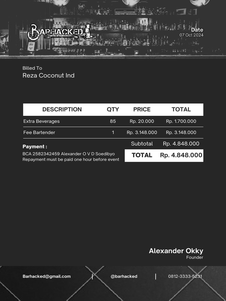 Black and White Simple Clothing Invoice - 20241007 - 011347 - 0000 | PDF