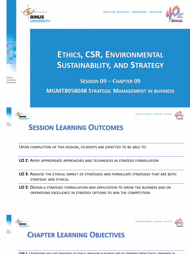 Ethics, Corporate Social Responsibility, Environmental Sustainability ...