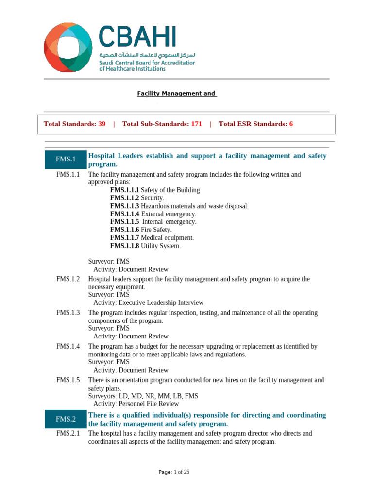 Hospital Facility Management Standards | PDF | Dangerous Goods | Safety