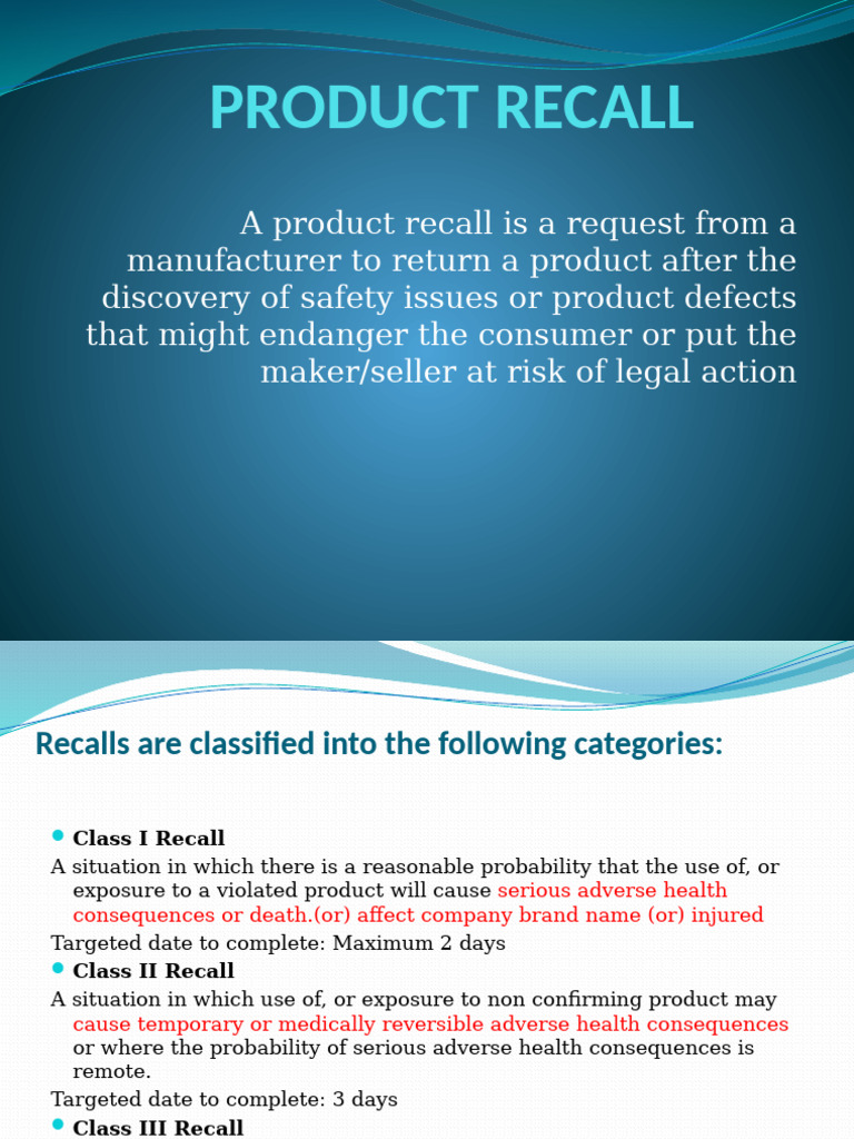 Product Recall Guide | PDF