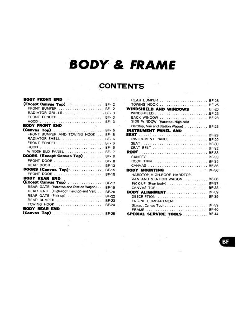 Service Manual 1980 Chapter 18 BF | PDF