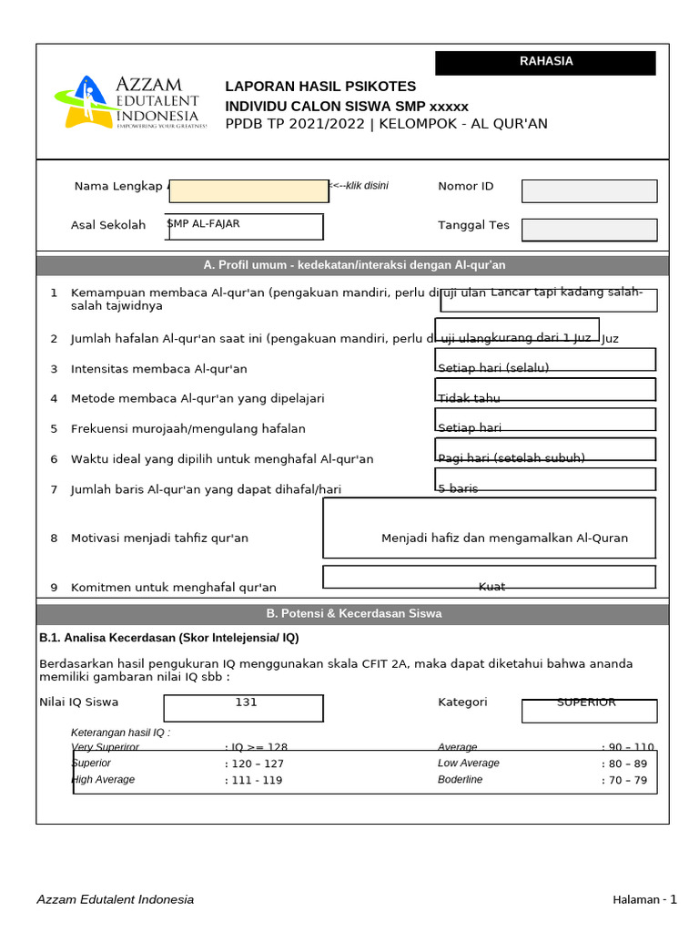 Contoh Profiling PDF | PDF
