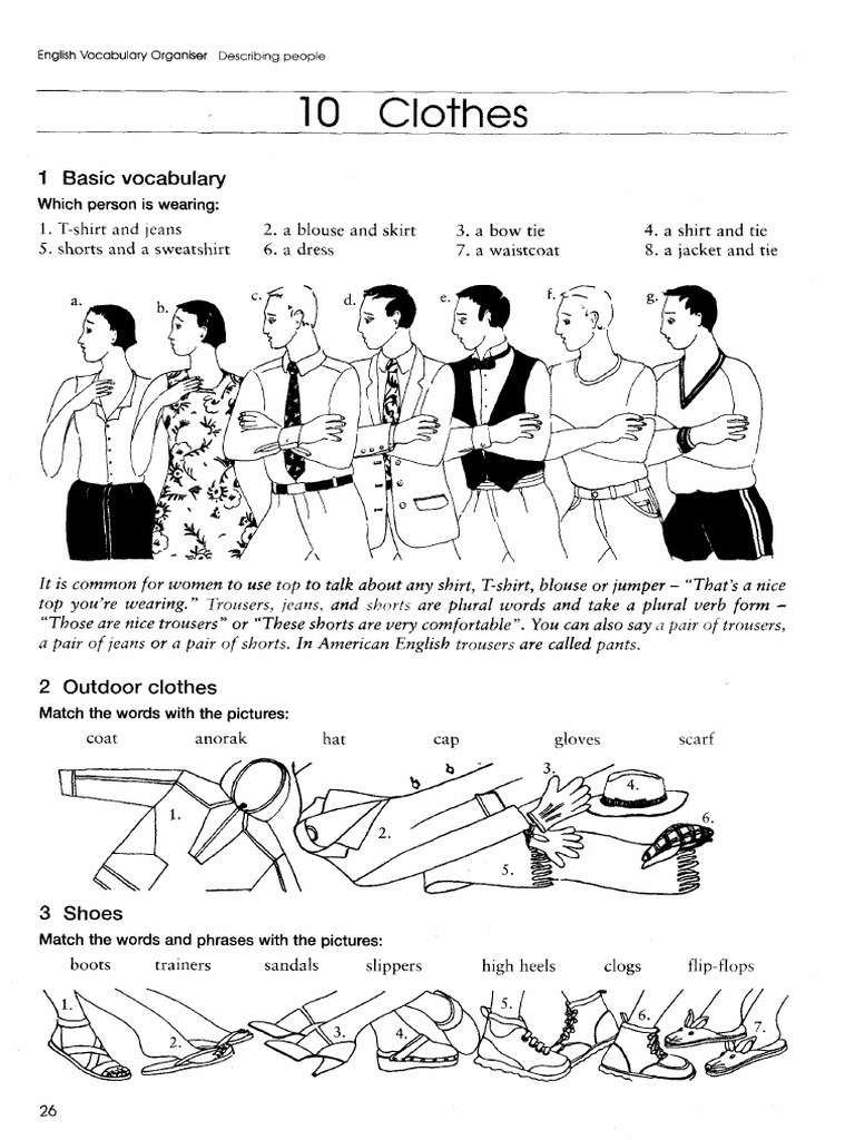 Clothes Vocabulary | PDF