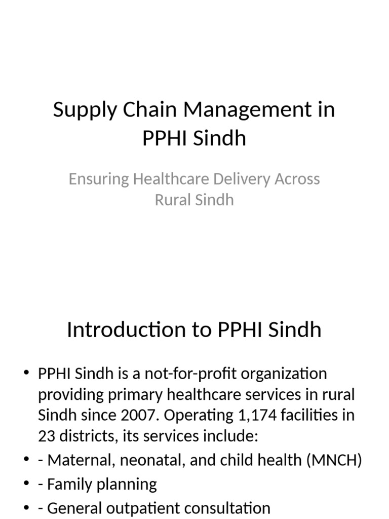 PPHI Supply Chain Presentation Updated | PDF | Warehouse | Inventory