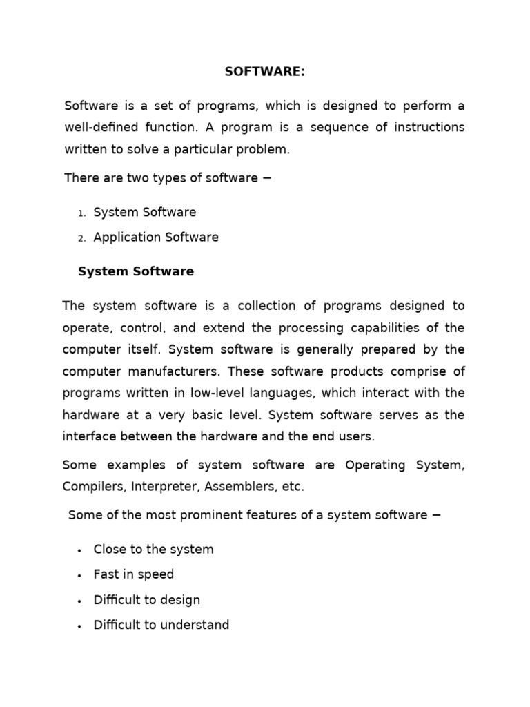 Software - Defination and Types | PDF | Software | Computer Program