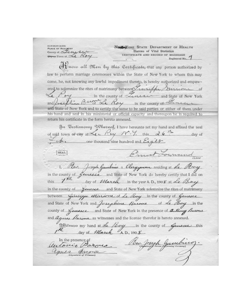 Marriage Certificate Sample | PDF