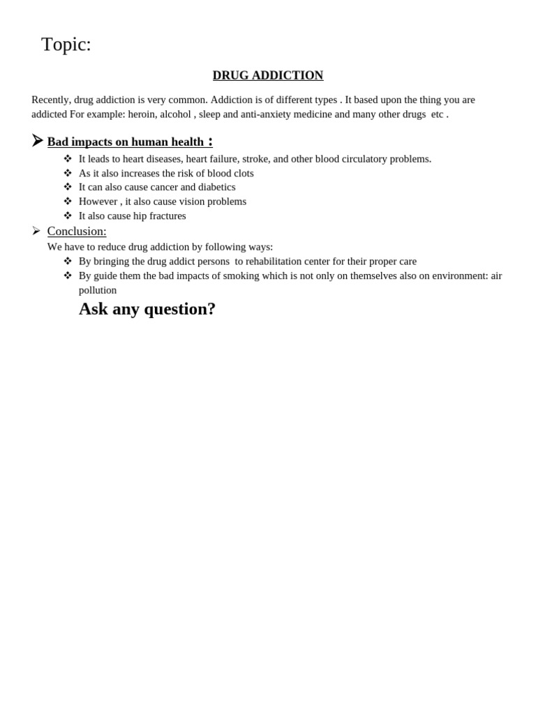 Drug Addiction | PDF