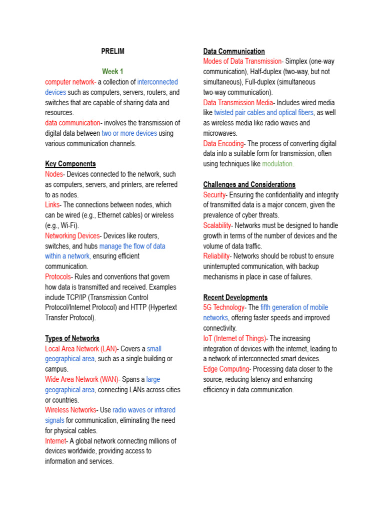 Networking1-Reviewer | PDF | Computer Network | Network Topology