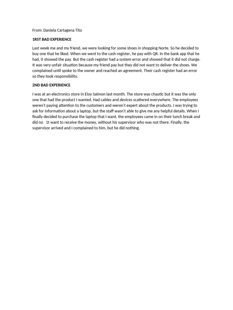 Bad Experiences - Work Home | PDF | Social Science | Law