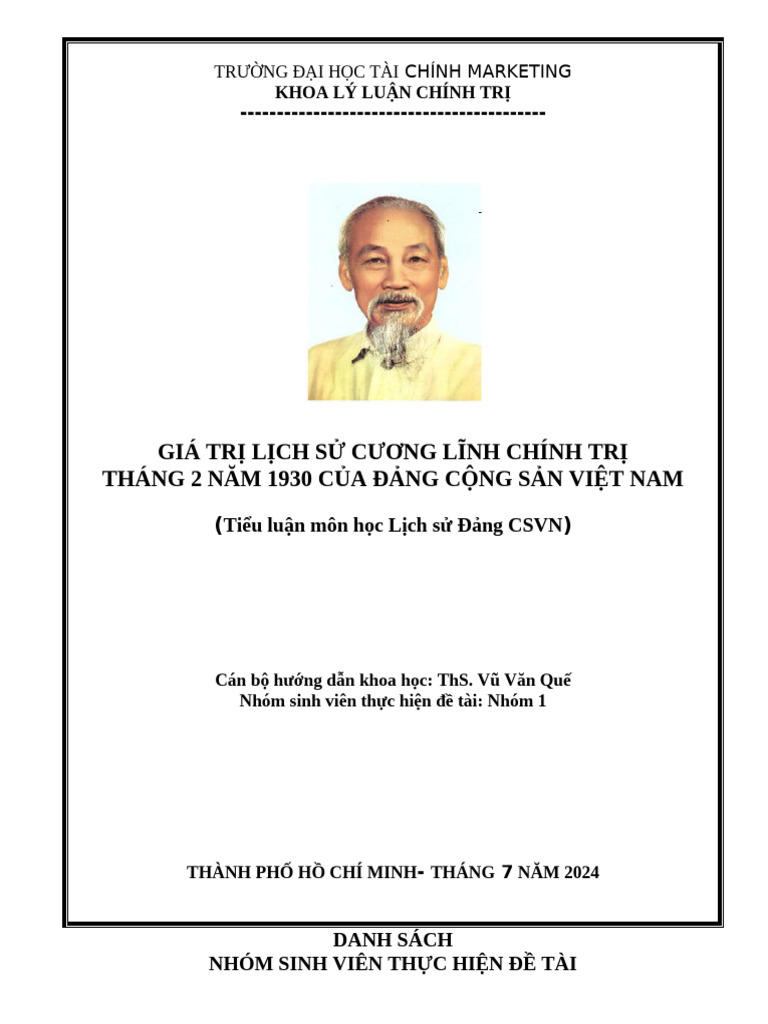 Huong Dan Tieu Luan 2024 | PDF