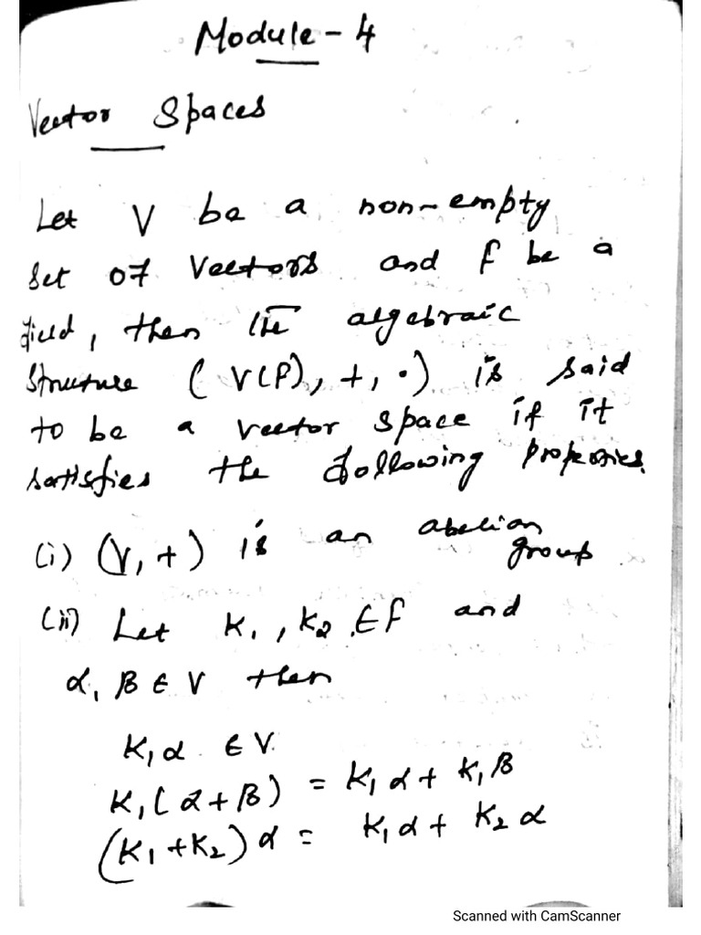29 Module 4 Vector Space Subspace 01 10 2024 Pdf 1835