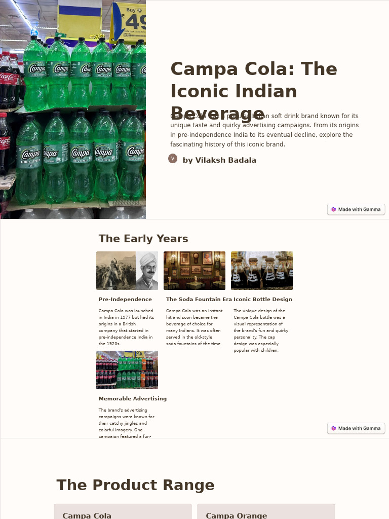 Campa Cola: A Legacy of Flavor and Fun | PDF | Soft Drink | Cola