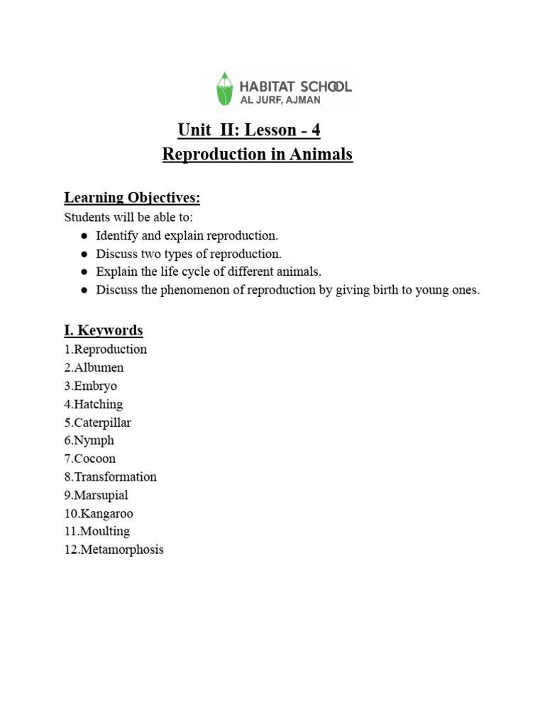 _Lesson-4_Reproduction_In_Animals.docx | PDF | Egg | Frog