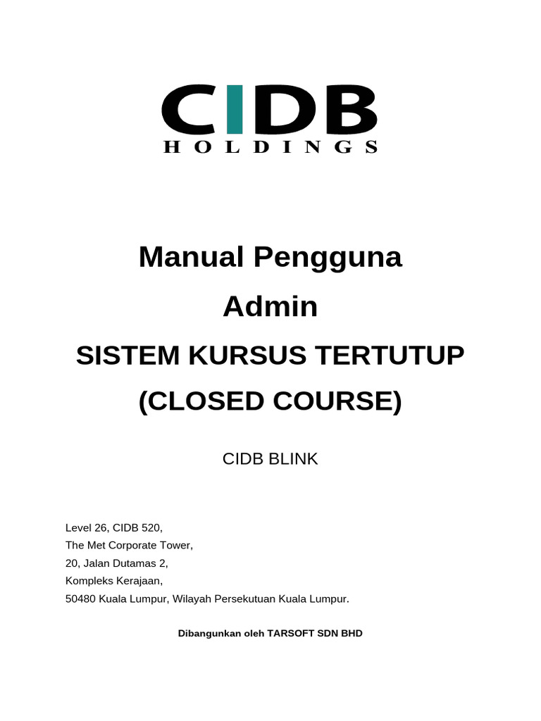 Manual Pengguna Admin (Closed Course) | PDF | Bisnis