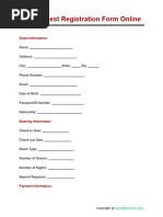 Hotel Registration Form Template | PDF
