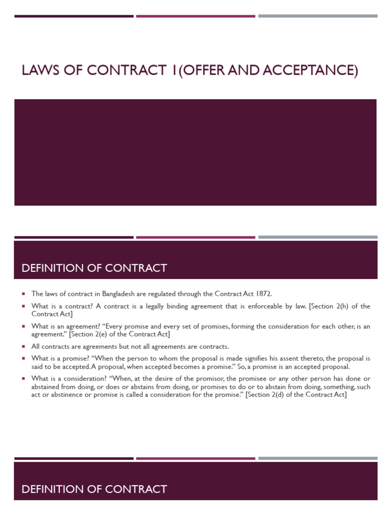 Laws of Contract (Offer and Acceptance) | PDF | Offer And Acceptance | Business Law