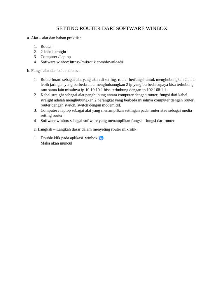 Setting Router Via Winbox | PDF | Bisnis | Komputer