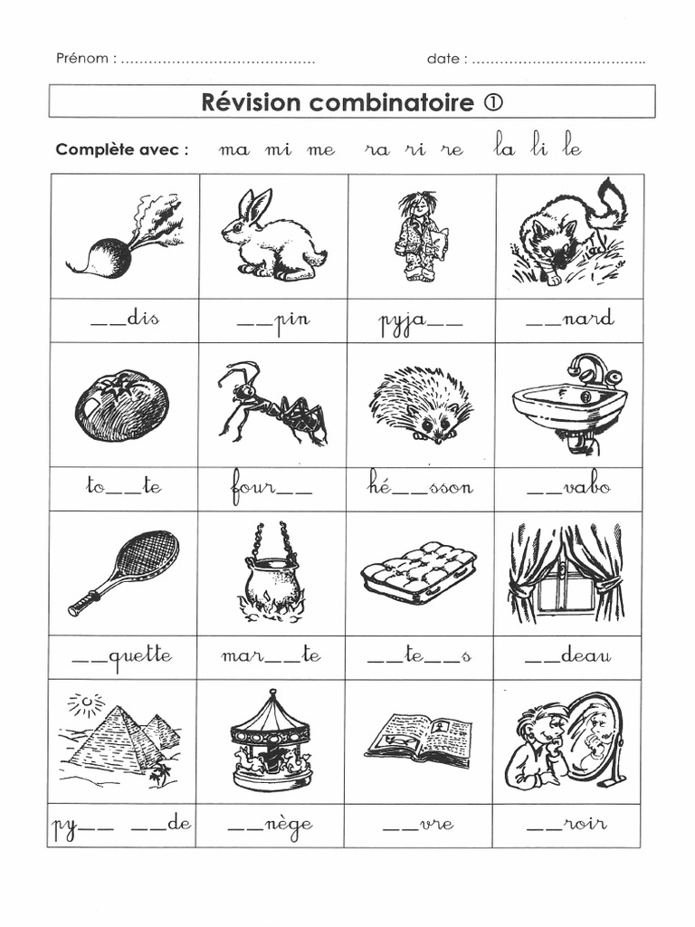 Écrire Les Syllabes Manquantes CP | PDF
