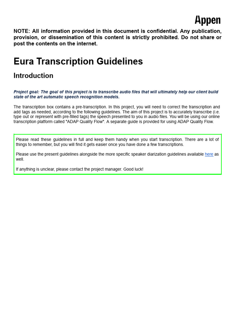 Eura English Transcription Guidelines 2024 - ADAP QF | PDF | Keyboard Shortcut | Singing