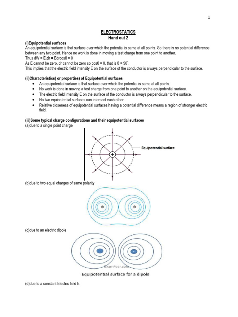 Electrostatics Handout 2 | PDF | Electric Field | Dielectric