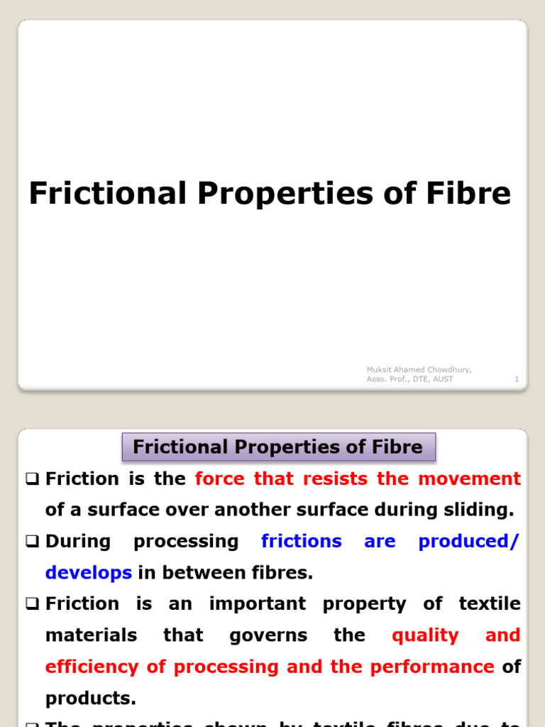 Fibre Friction (Need To Print) | PDF | Friction | Yarn