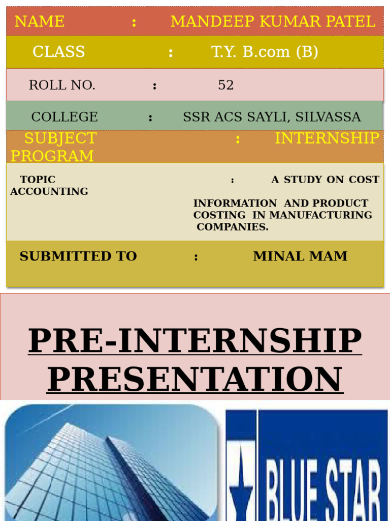 PRE-INTERNSHIP PRESENTATION | PDF