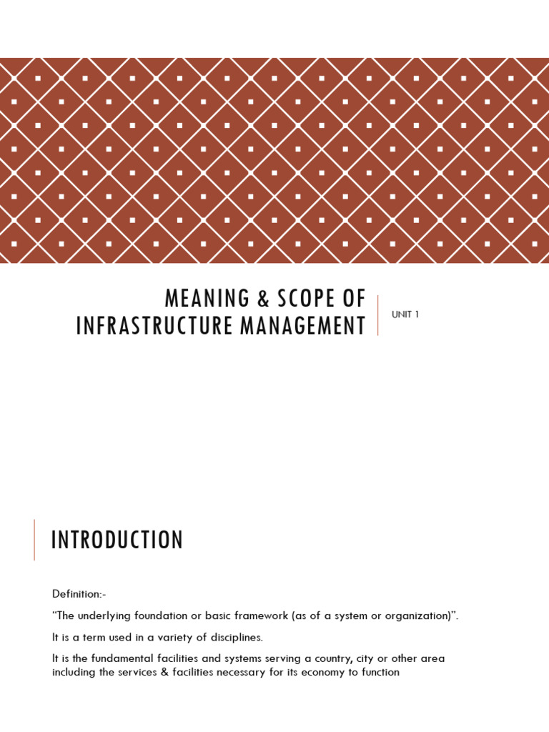 Infra Man Unit 1 | PDF | Bonds (Finance) | Infrastructure