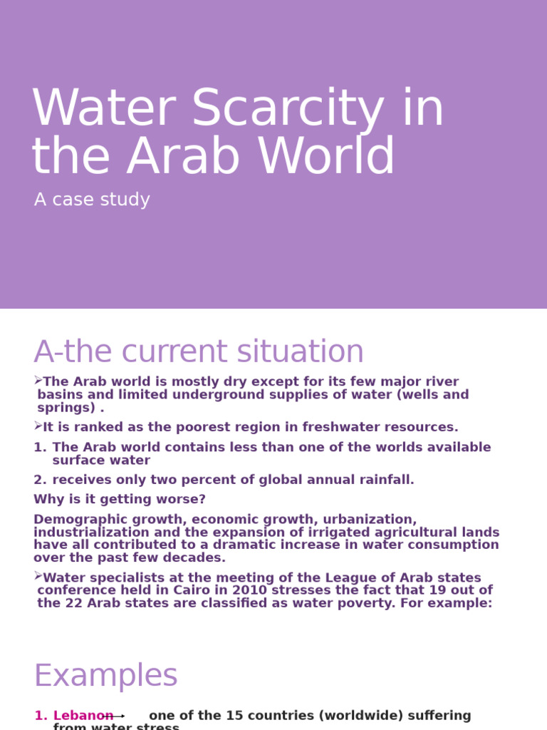 Water Scarcity Crisis in the Arab World | PDF | Arab World | Water Scarcity