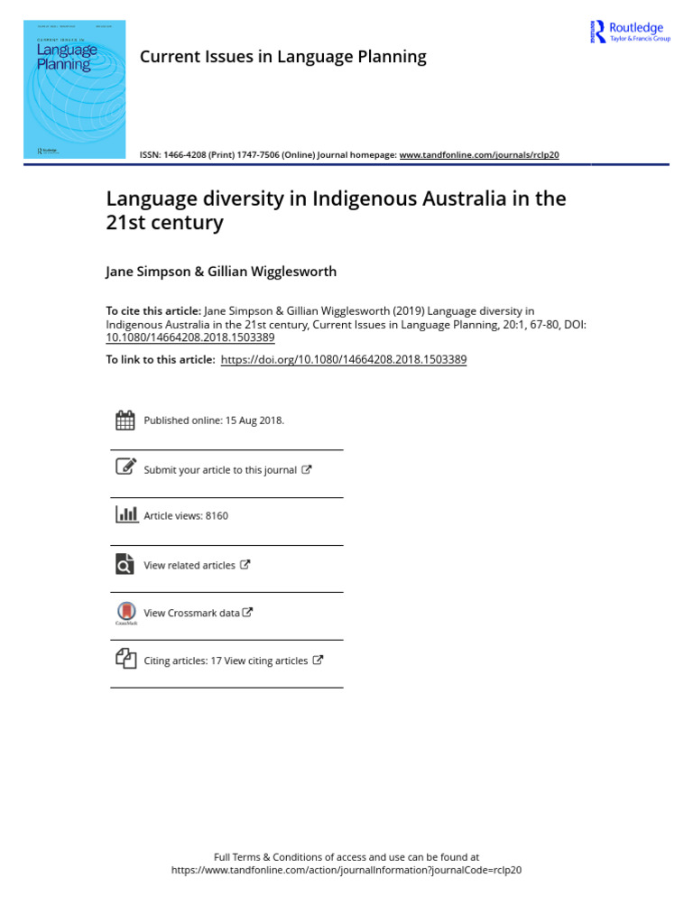 Language Diversity in Indigenous Australia | PDF | Indigenous ...