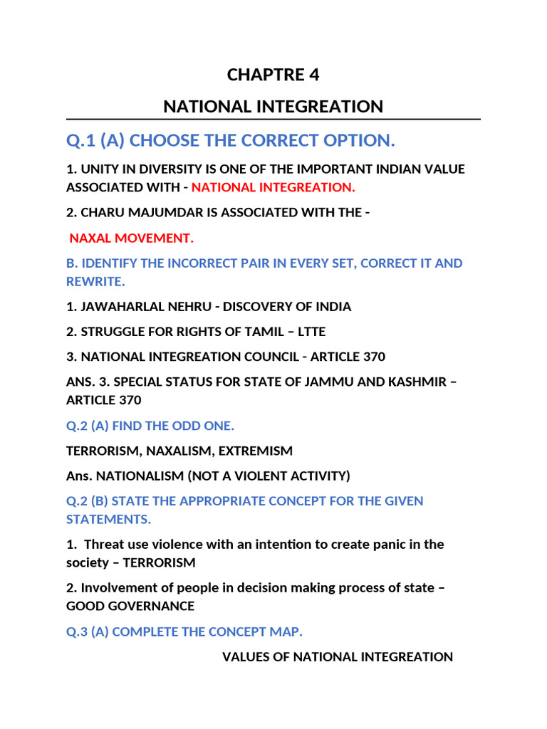 National Integreation Chapter 4 | PDF | Political Science