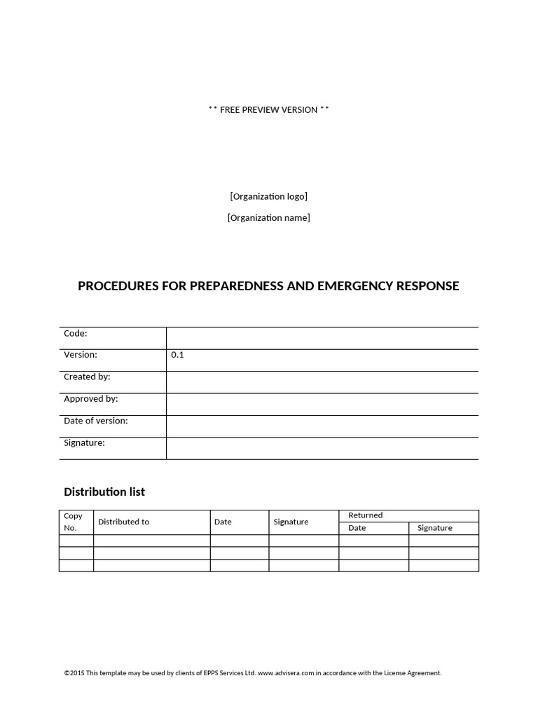 09 Procedures For Preparedness and Emergency Response Premium Preview ...