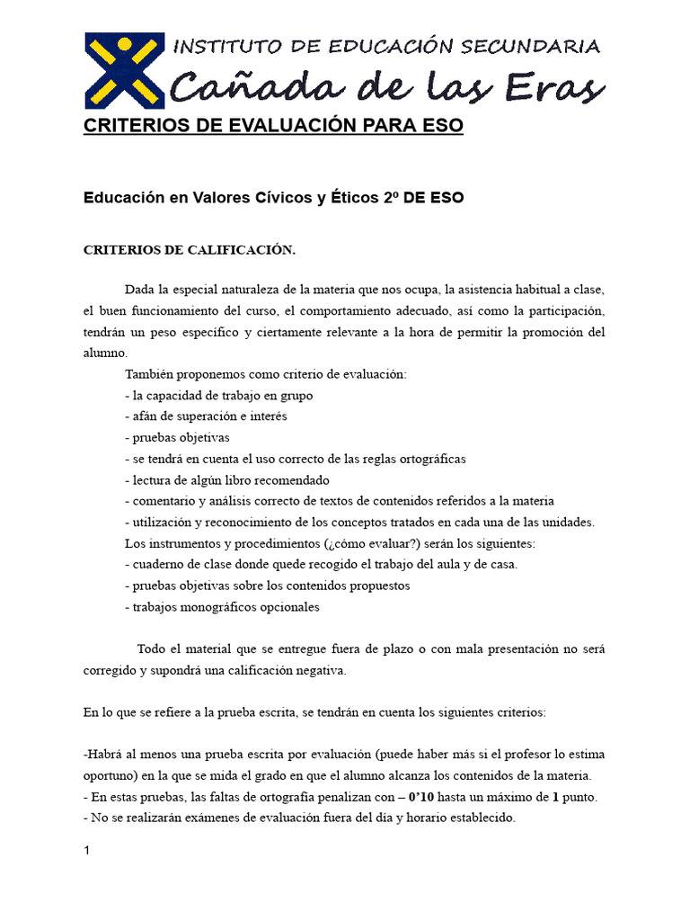 Evaluaci nESO | PDF | Evaluación