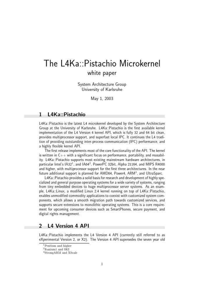 pistachio-whitepaper | PDF | Thread (Computing) | Kernel (Operating System)