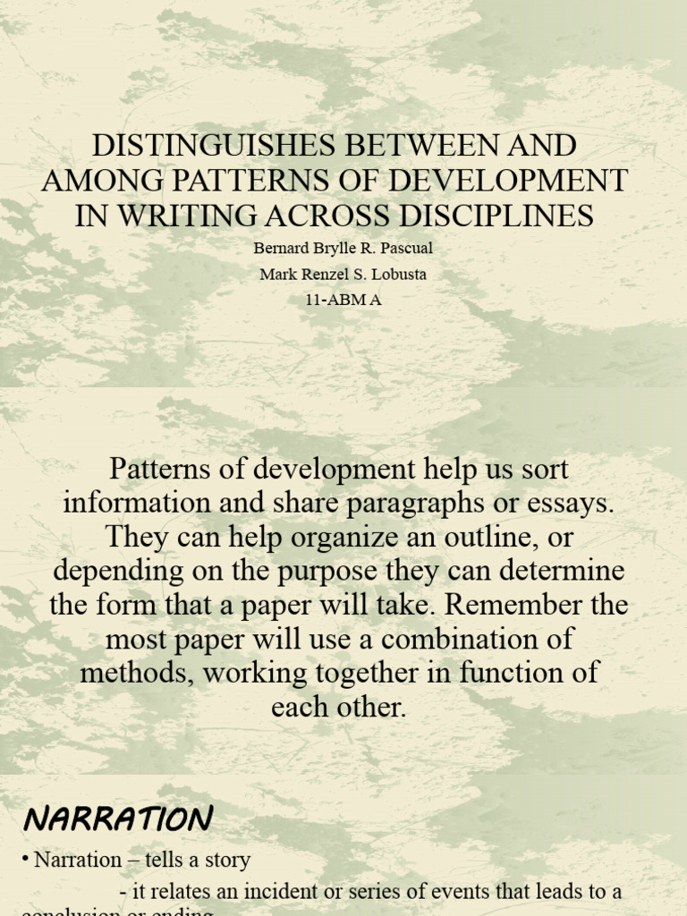 Writing Patterns Across Disciplines | PDF | Concept | Narrative