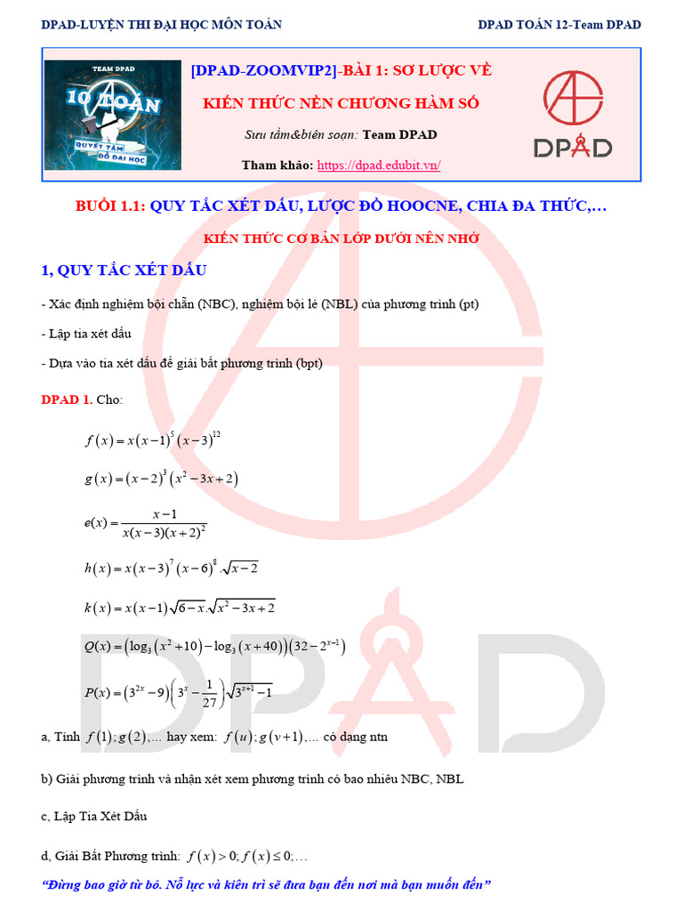Hs l12 Bai 11 Tia Xet Dau Chia Da Thuc K Cach Dong | PDF