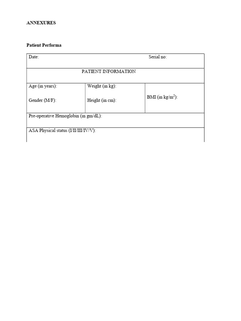 Patient proforma- for hospital ward | PDF | Nervous System | Medical ...
