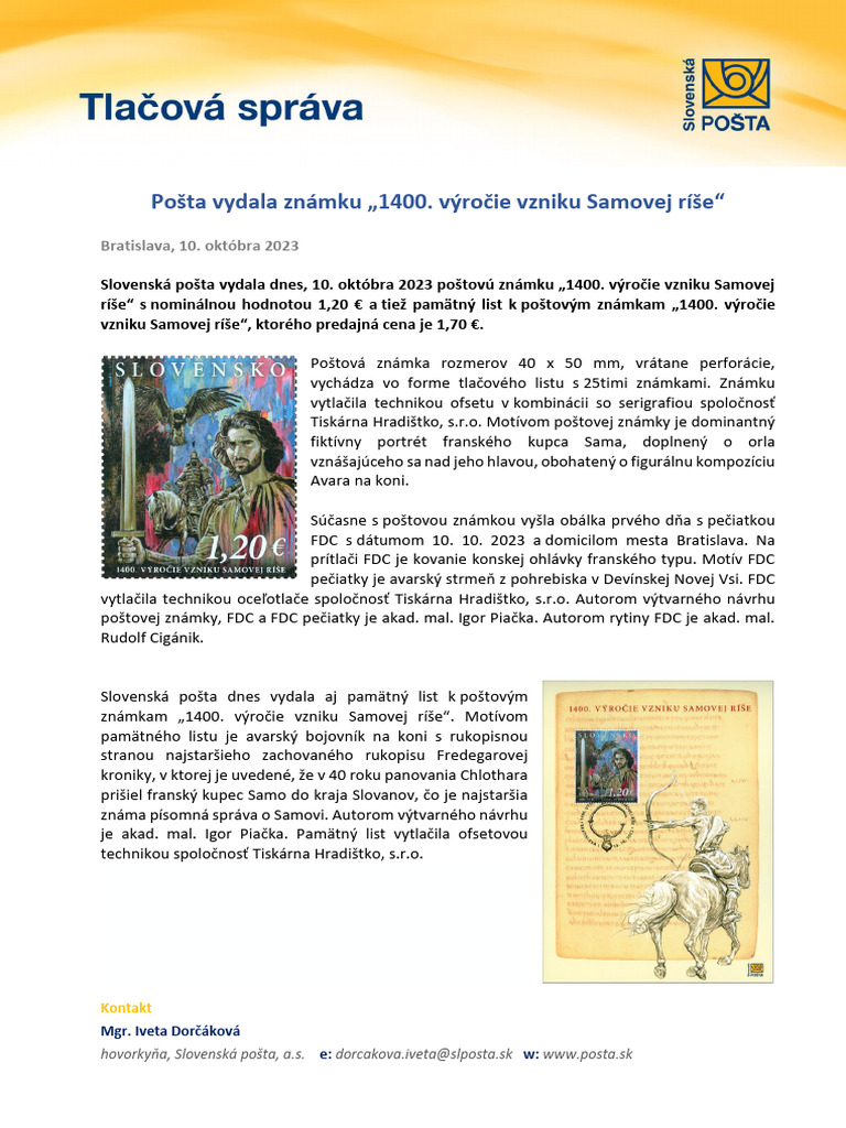 2023 10 10-ts Znamka Samova-Risa-1400-Vyrocie | PDF