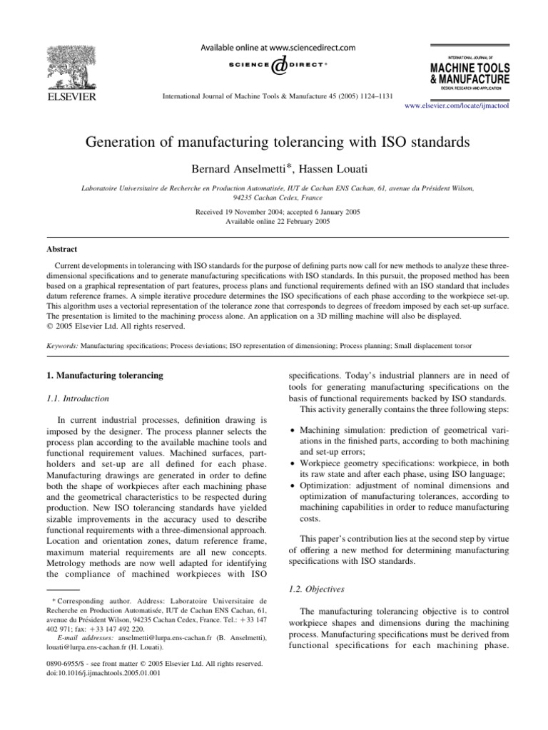 ISO Tolerancing for Machining | PDF | Machining | Engineering Tolerance