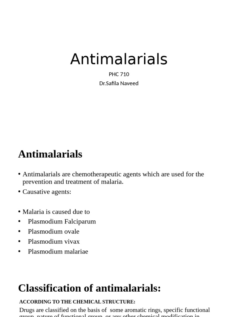 1 Antimalarials | PDF | Antimicrobial | Aromaticity