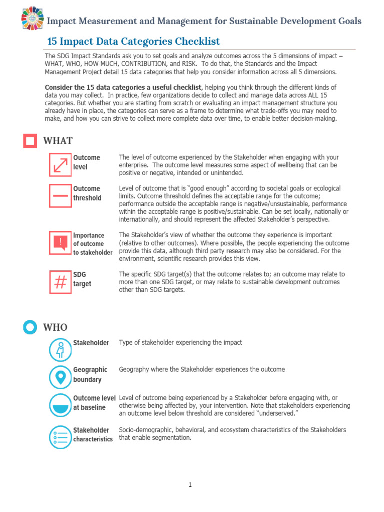 gBVWTv6kSYWVVk7 pCmFrA - 15 Impact Data Categories Checklist | PDF ...